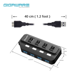 Gigaware USB 3.0 Hub USB Splitter One Drag 4 Ports Hub High Speed ...