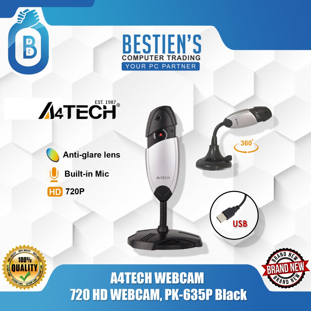 A4TECH WEBCAM 720 HD WEBCAM, PK-635P Black | Shopee Philippines