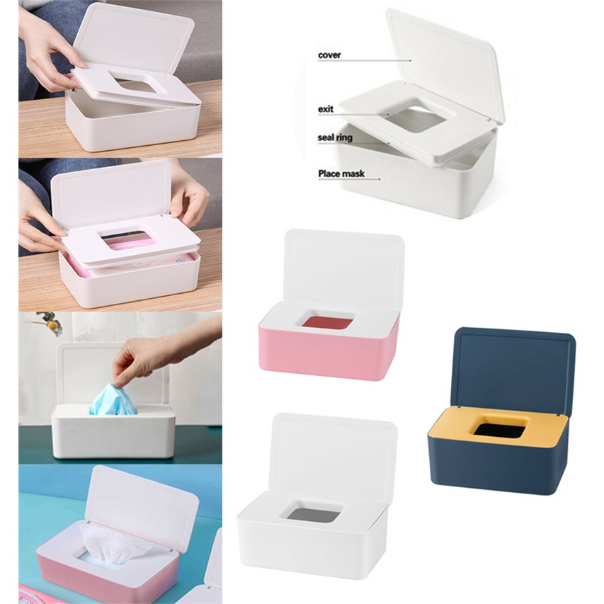 Face Mask Dispenser Mask Storage Boxes Holder With Lid Wet Tissue box ...