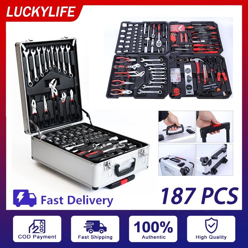 COD Toolbox With 187 Pieces of Precision Tools Set in A Trolley With ...