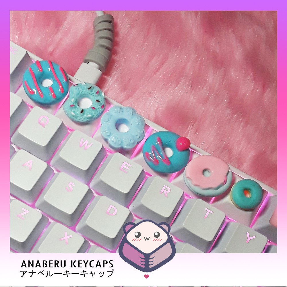 Blue Doughnut Donut Keycaps For Mechanical and Gaming Keyboards ...