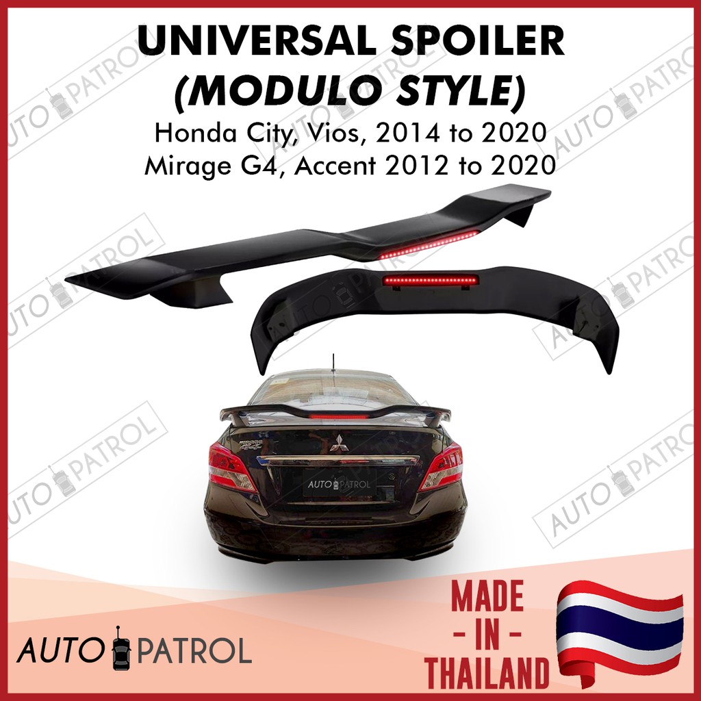 Universal Modulo Spoiler for Honda City, Vios, 2014 to 2020 Mirage G4 ...