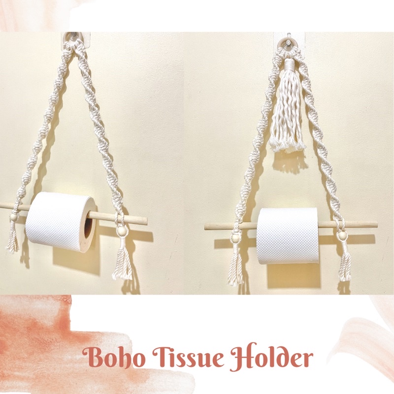Macrame Boho Nordic Tissue Holder Organizer | Shopee Philippines