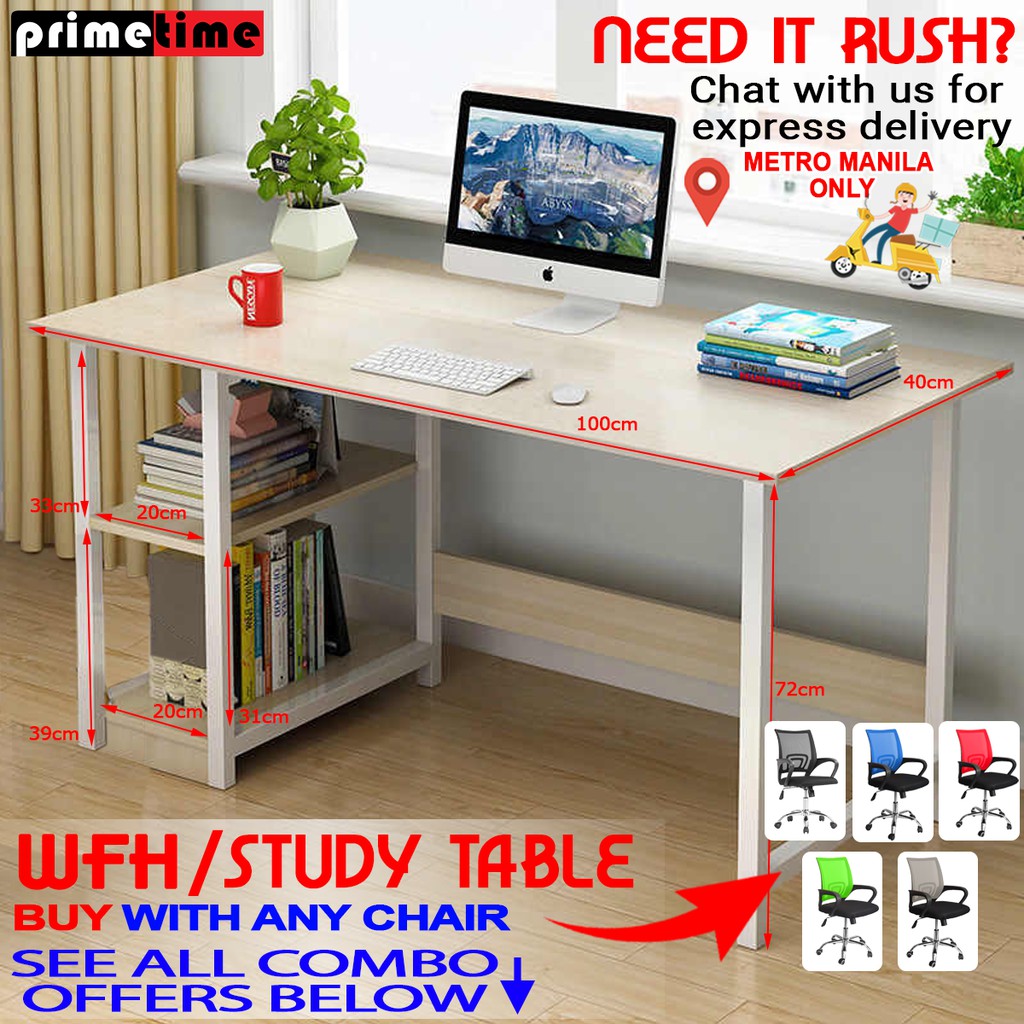 Primetime Computer Desk Study Table Home office Table with 2-Tier ...