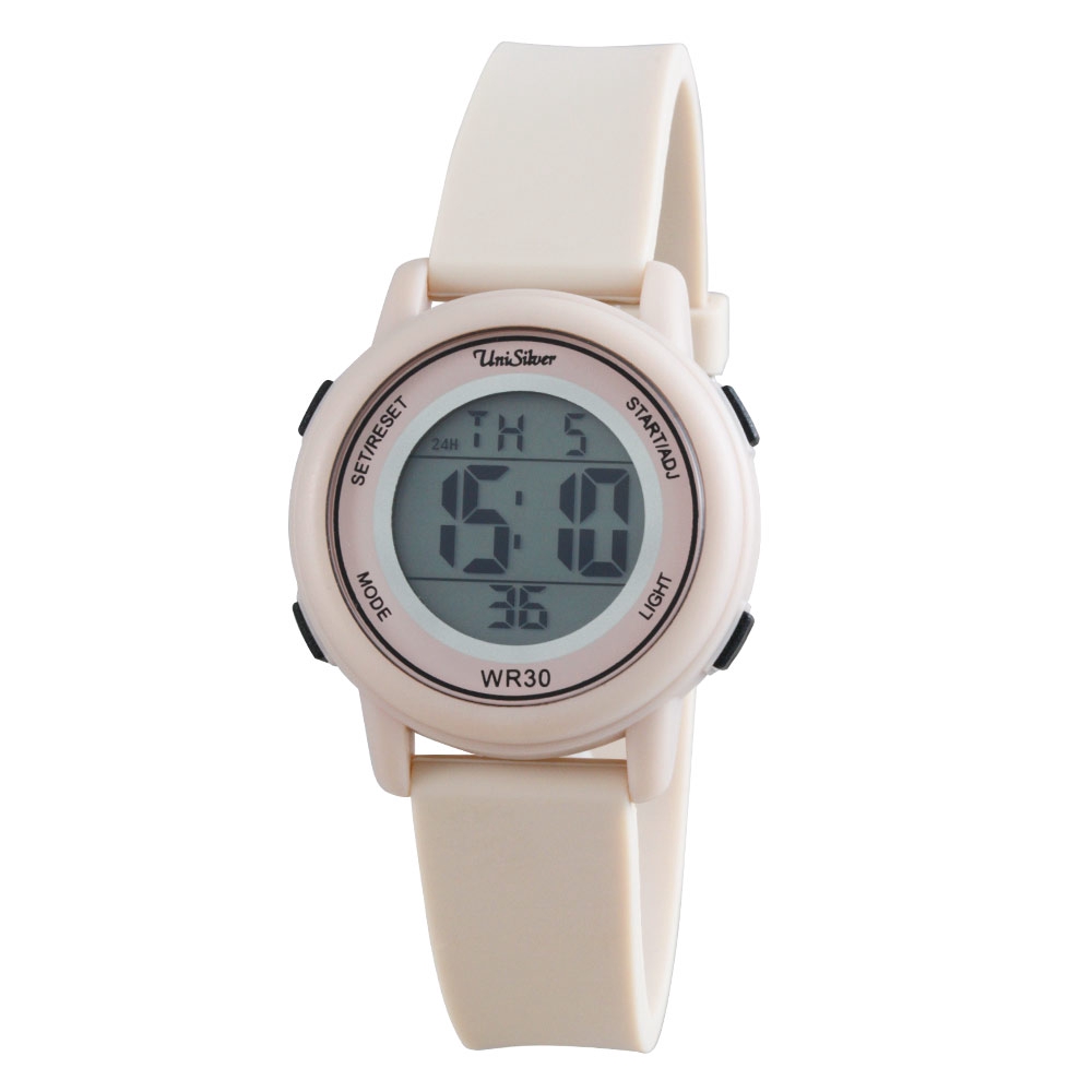 UniSilver Time Women's Beige Digital Rubber Watch KW3616-2007 | Shopee ...