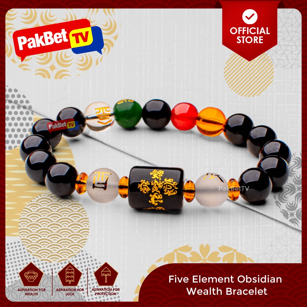 Five Element Obsidian Wealth Bracelet | Feng Shui by PakBet TV | Shopee ...