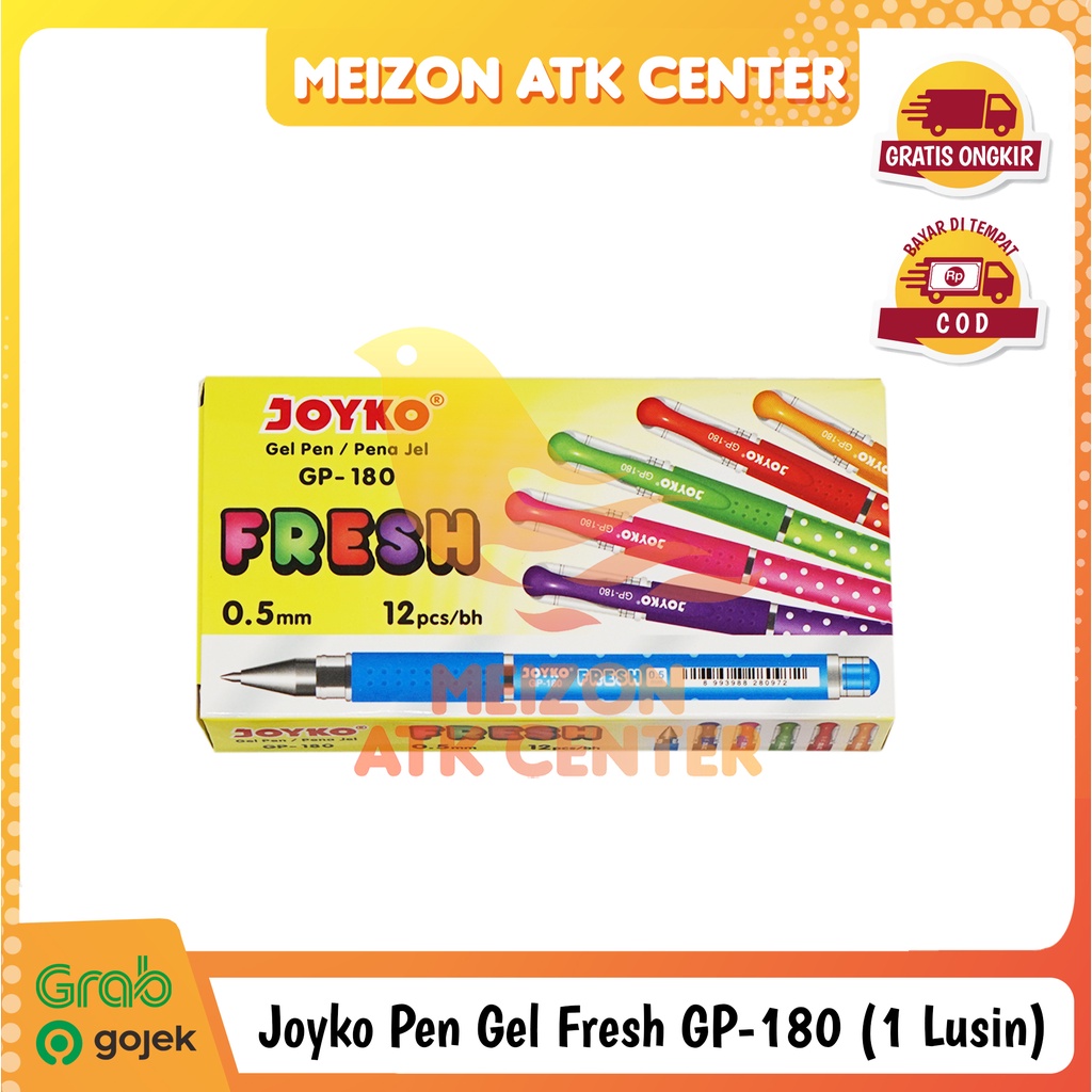 Joyko Gel Pen GP-180 Fresh 0.5mm Liquid Pen Ballpoint Pen (1 Double ...