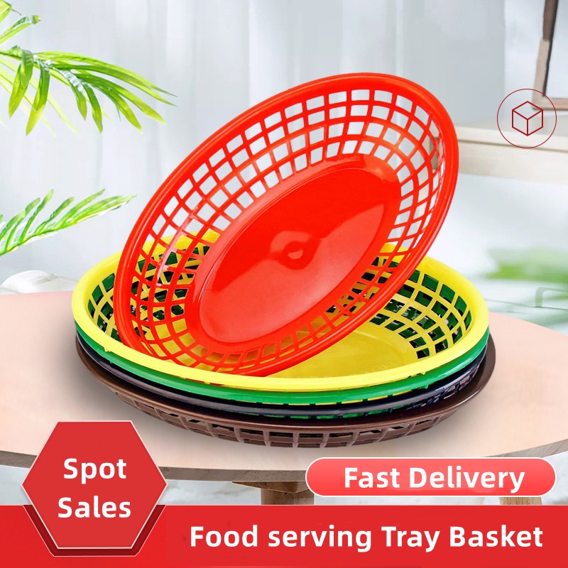 12pcs Food Tray Food Grade Hot Dog Restaurant Service PP Fast Basket ...