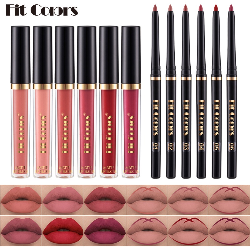 3PCS/SET Lipstick Lip liner Set Makeup Set Matte Velvet Waterproof ... 3PCS/SET Lipstick Lip liner Set Makeup Set Matte Velvet Waterproof ...