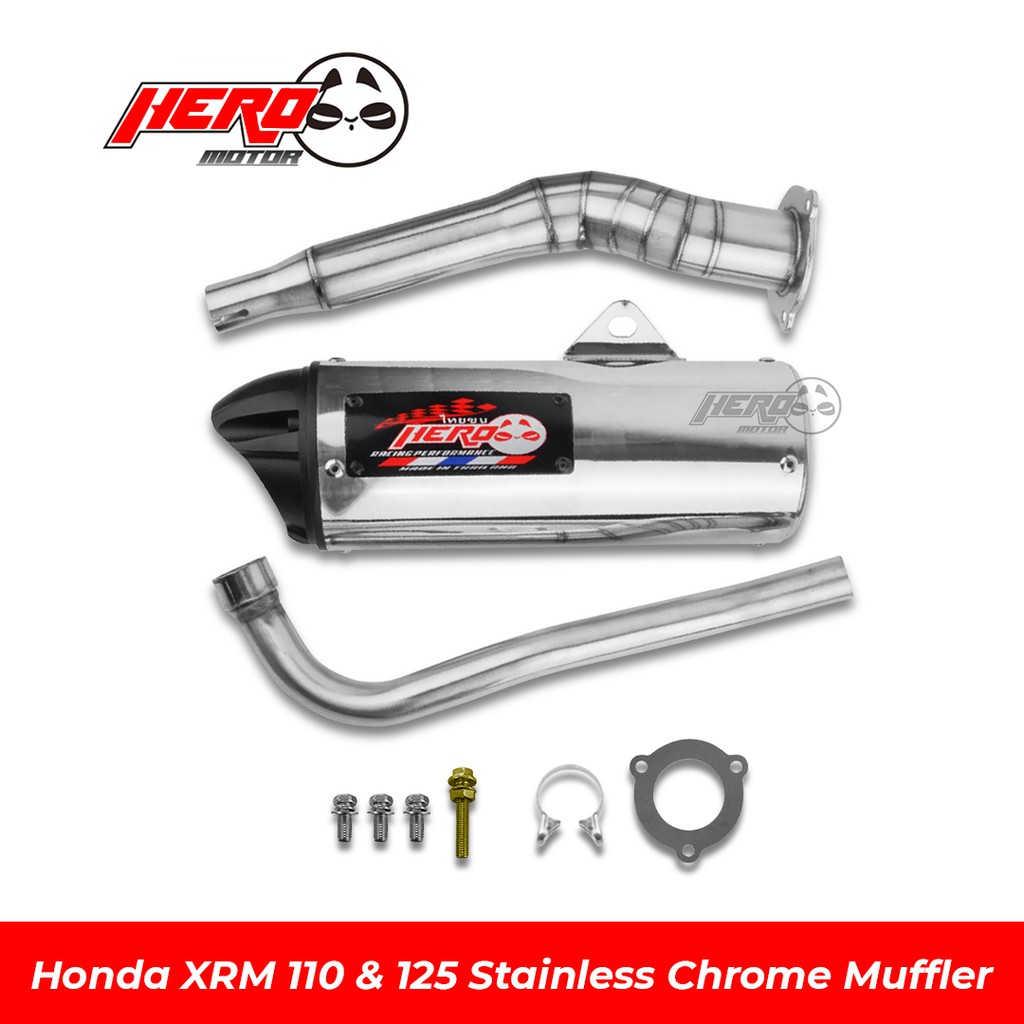 XRM 110/ XRM 125 HERO Pipe Power Exhaust CHICKENPIPE Stainless CHROME ...