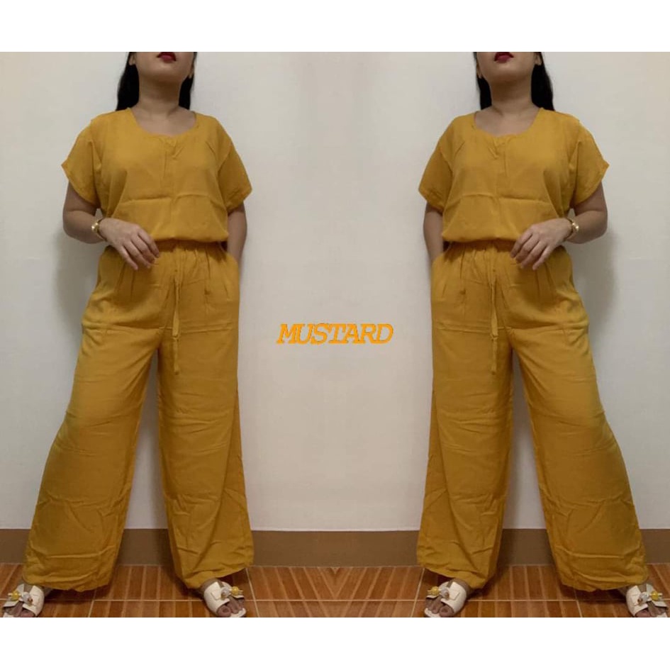 Challis Blouse Squarepants Terno w/ 2 Side Pockets | Shopee Philippines