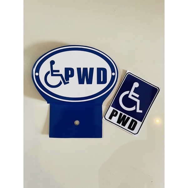 PWD Car Emblem with FREE rear sticker for Auto Accessories White Blue ...