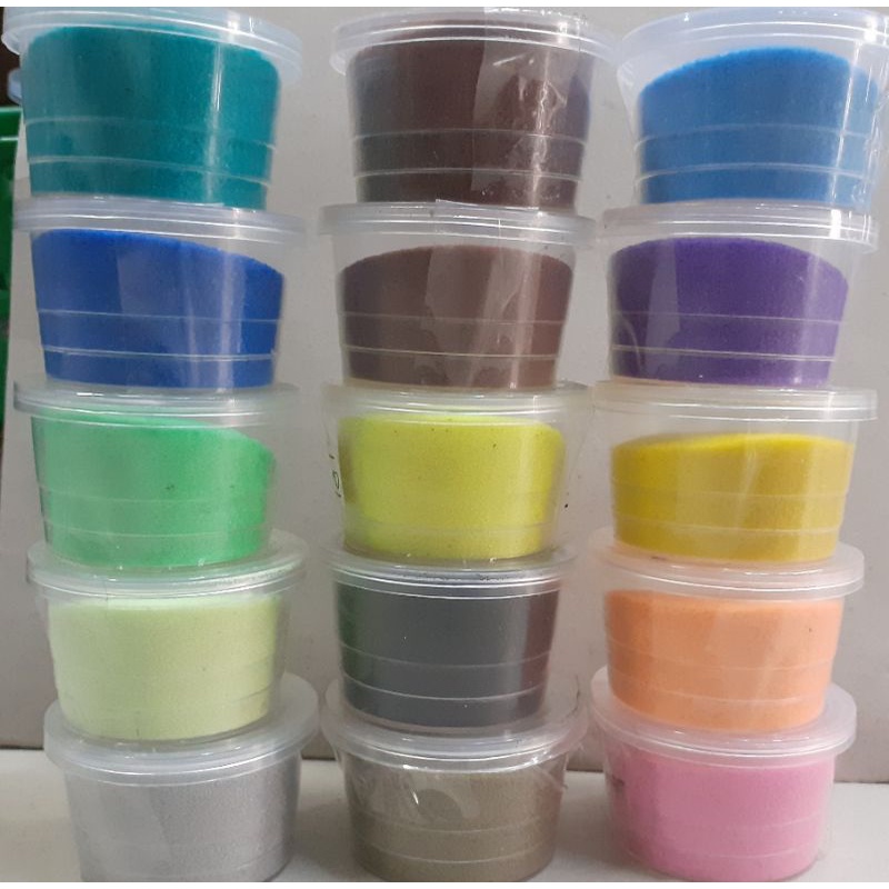 asstd colored sand in 5 saucecup 50grams each(random colors) | Shopee ...