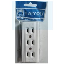 Outlet 3 Gang Surface type for Extension, 3 Gang Flat pin Outlet ...