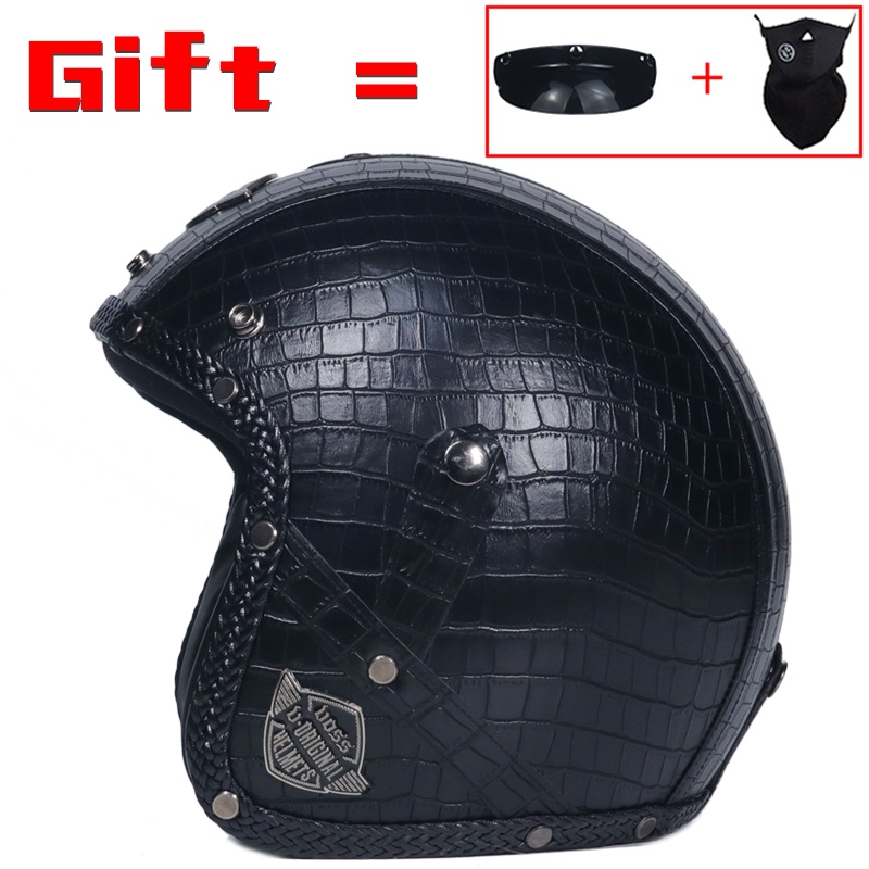 Retro Vintage Motorcycle Helmet Chopper Scooter | Shopee Philippines
