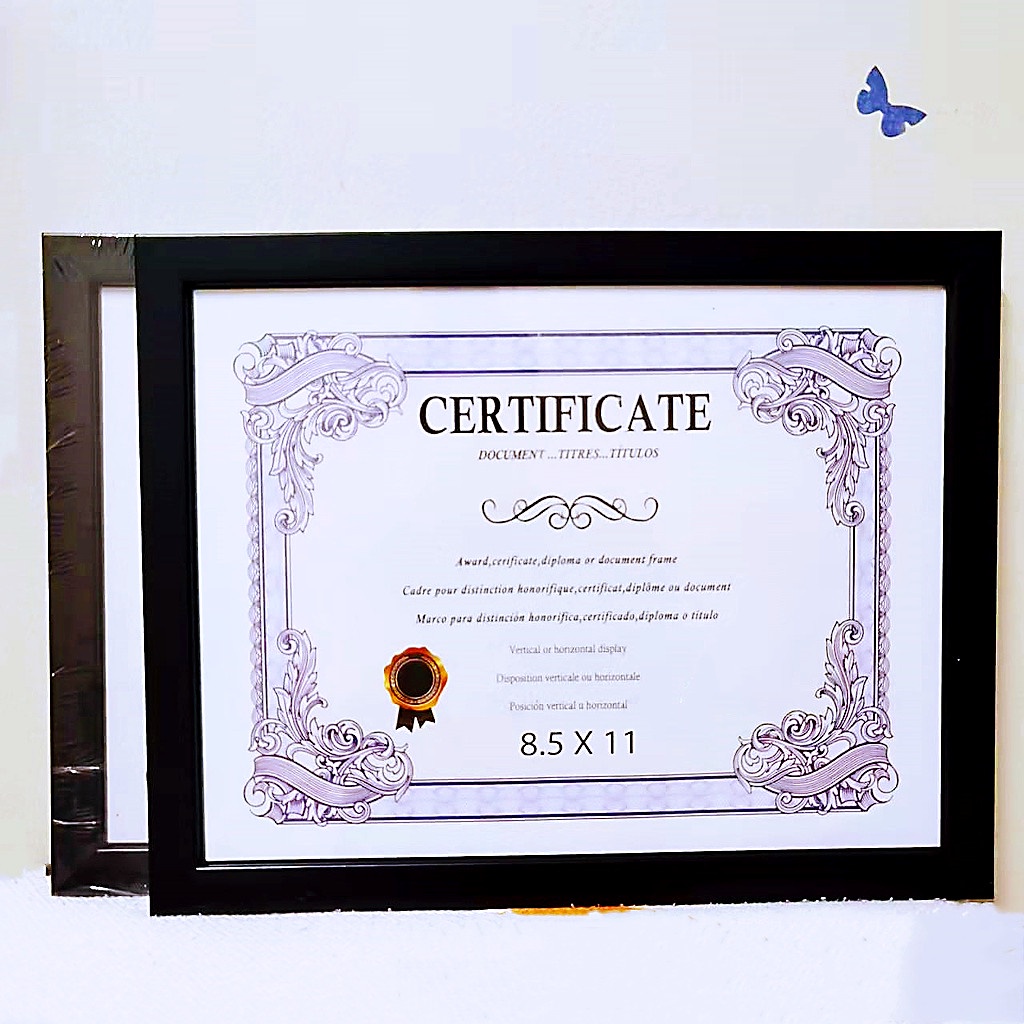 [Basic Family] PVC 8.5*11inch BLACK CERTIFICATE FRAME A4/8.5*11 inches ...