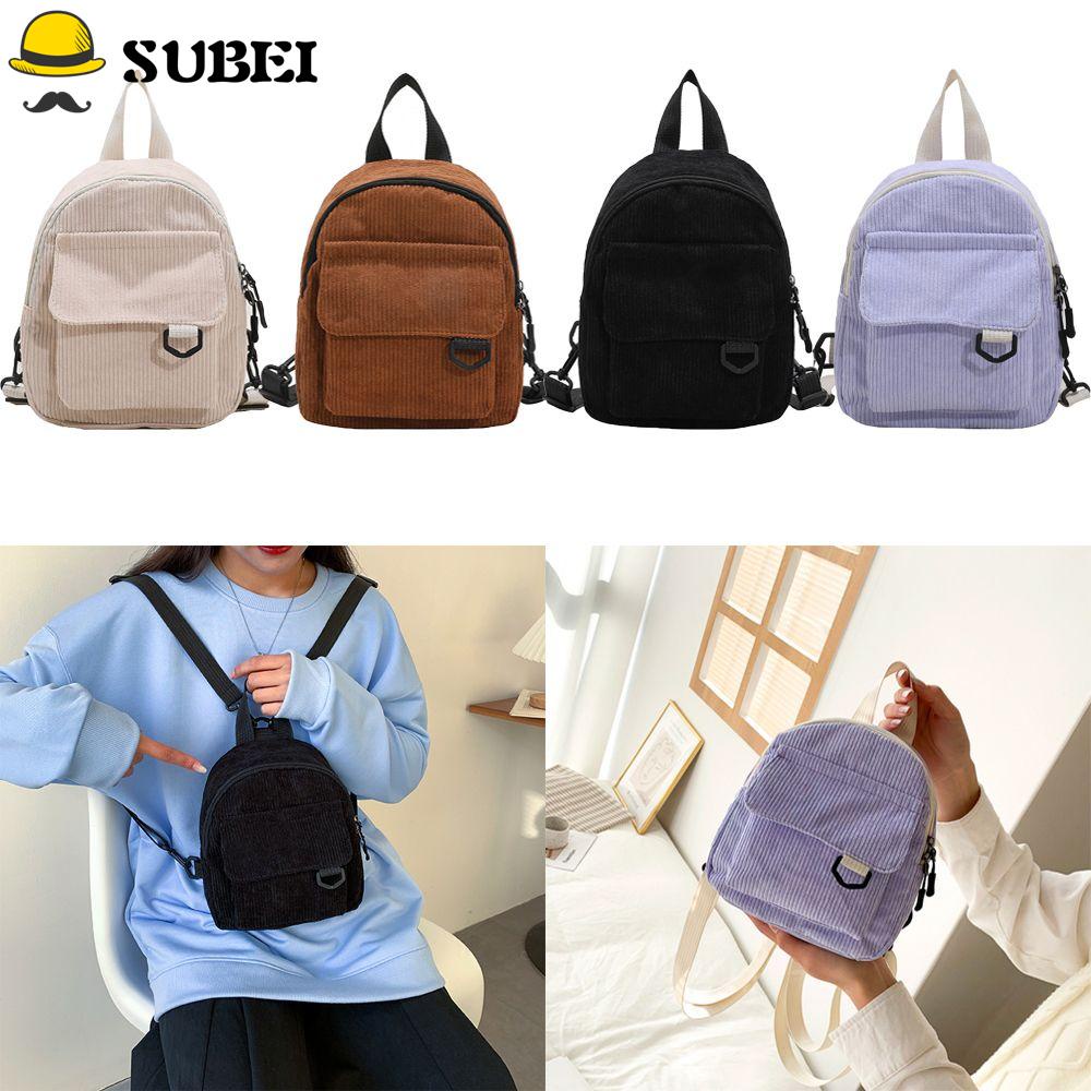 SUBEI Solid Color Student Bookbags Fashion Handbags Woman Mini Backpack ...