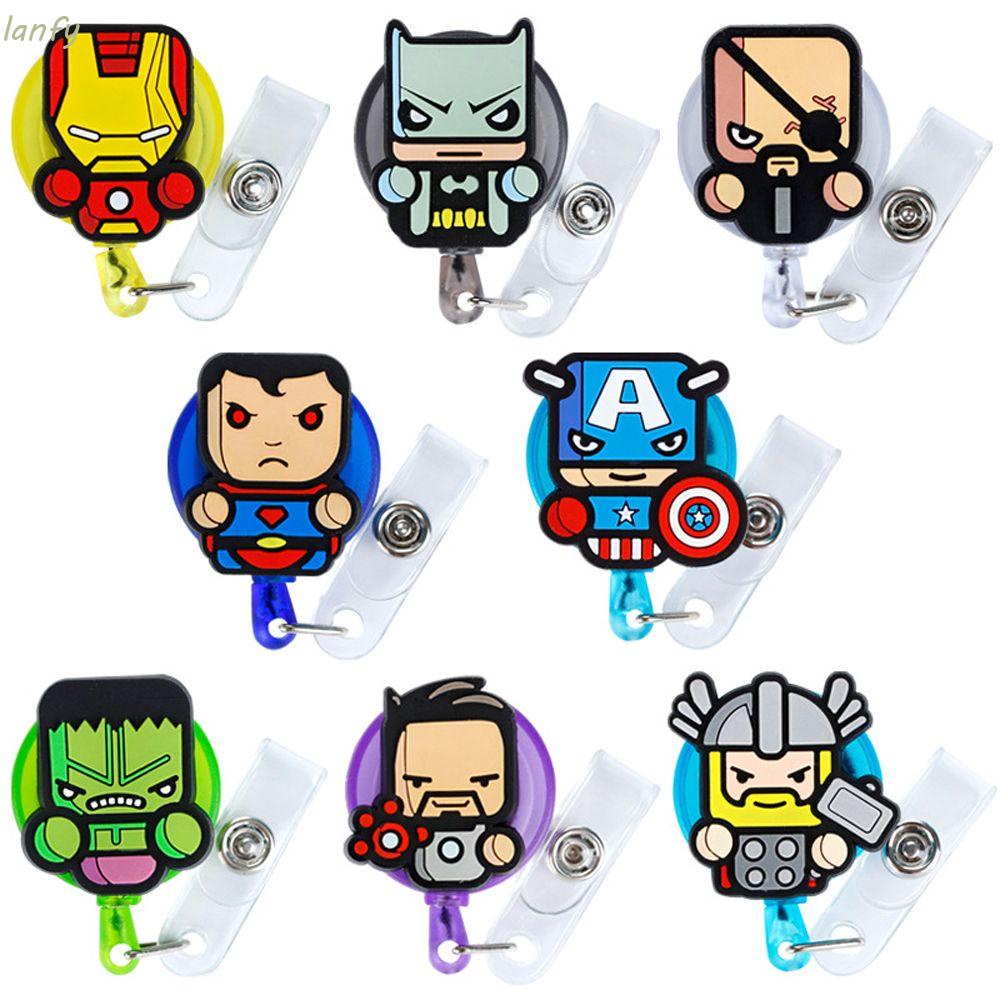 LANFY Cute Retractable Badge Reel Silicone ID Card Clips Marvel ...