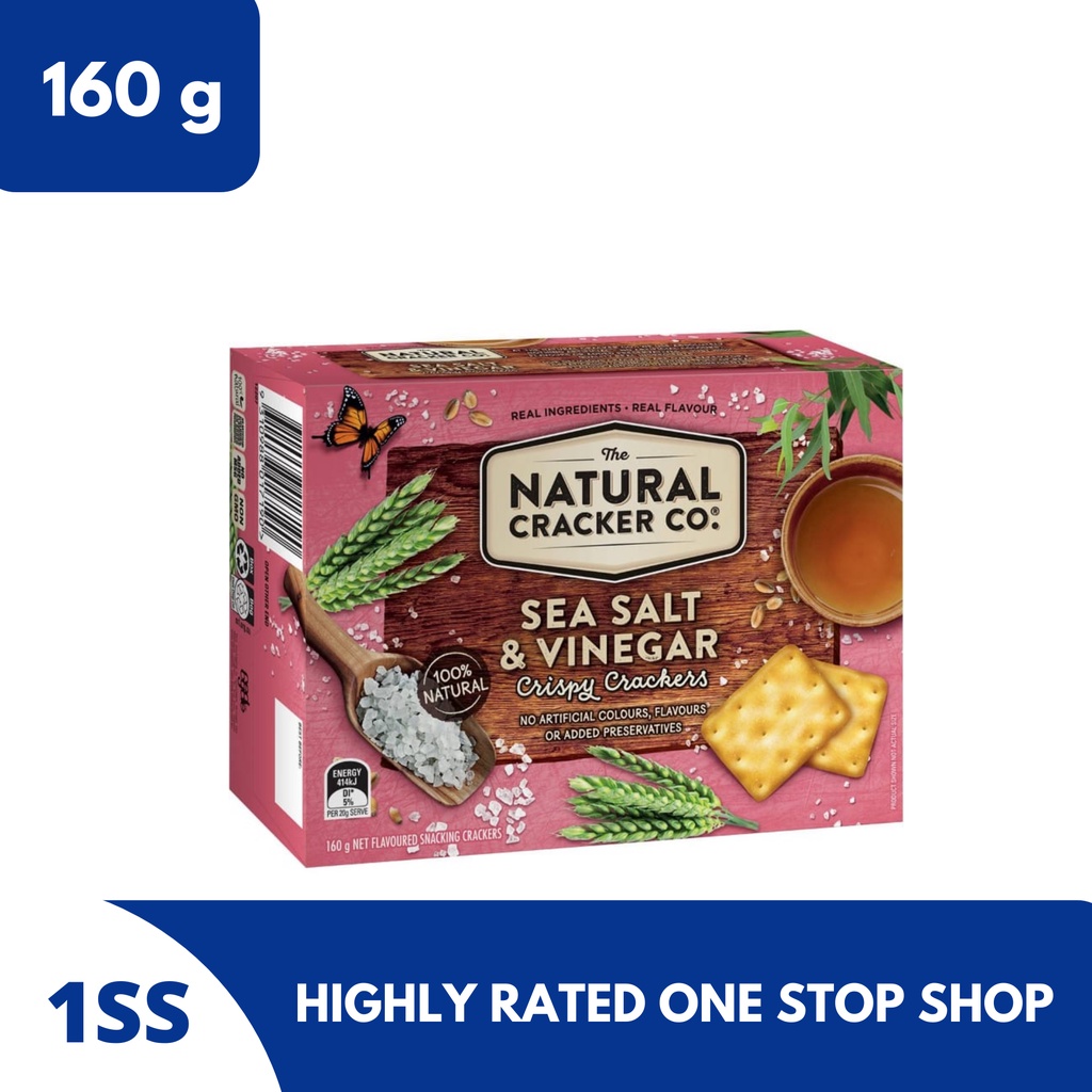 Natural Cracker Sea Salt & Vinegar Crispy Crackers, 160g | Shopee ...