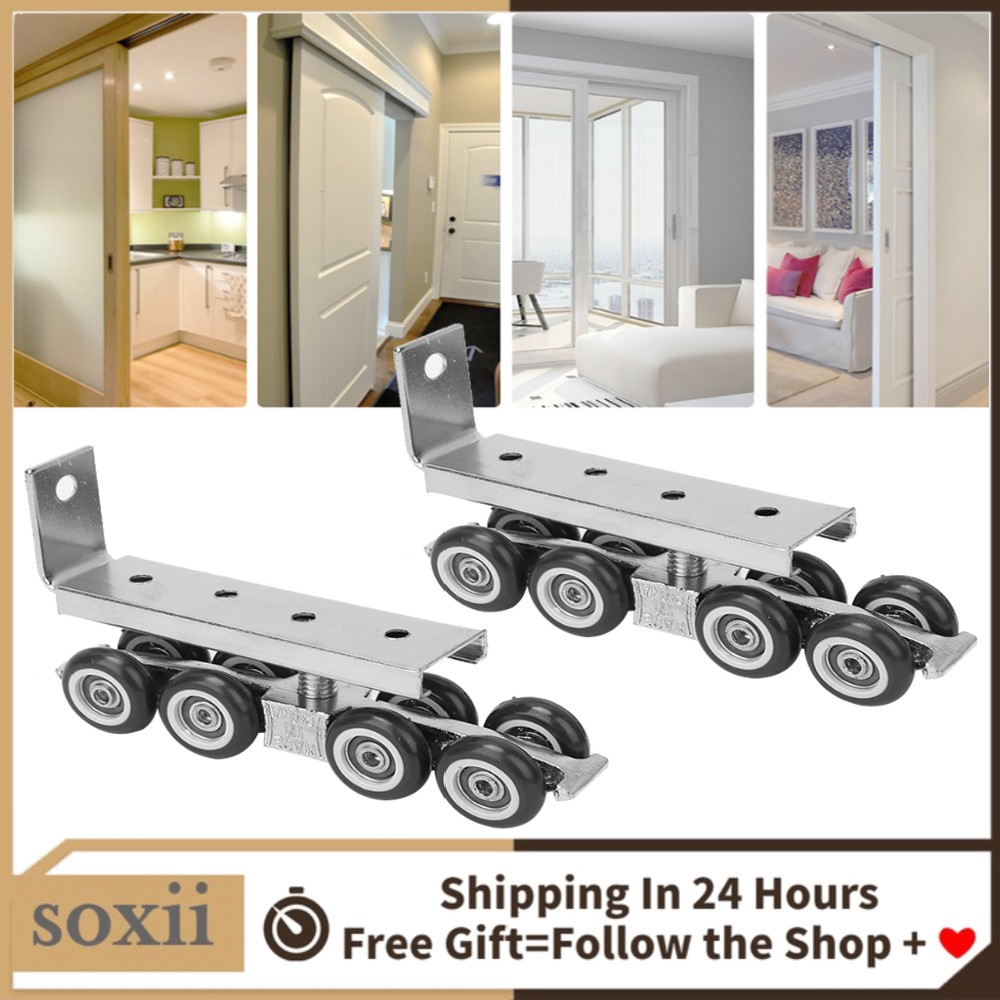 1 Pair 8 Wheels Sliding Door Rollers Durable Hanging Rail Wheel Load ...