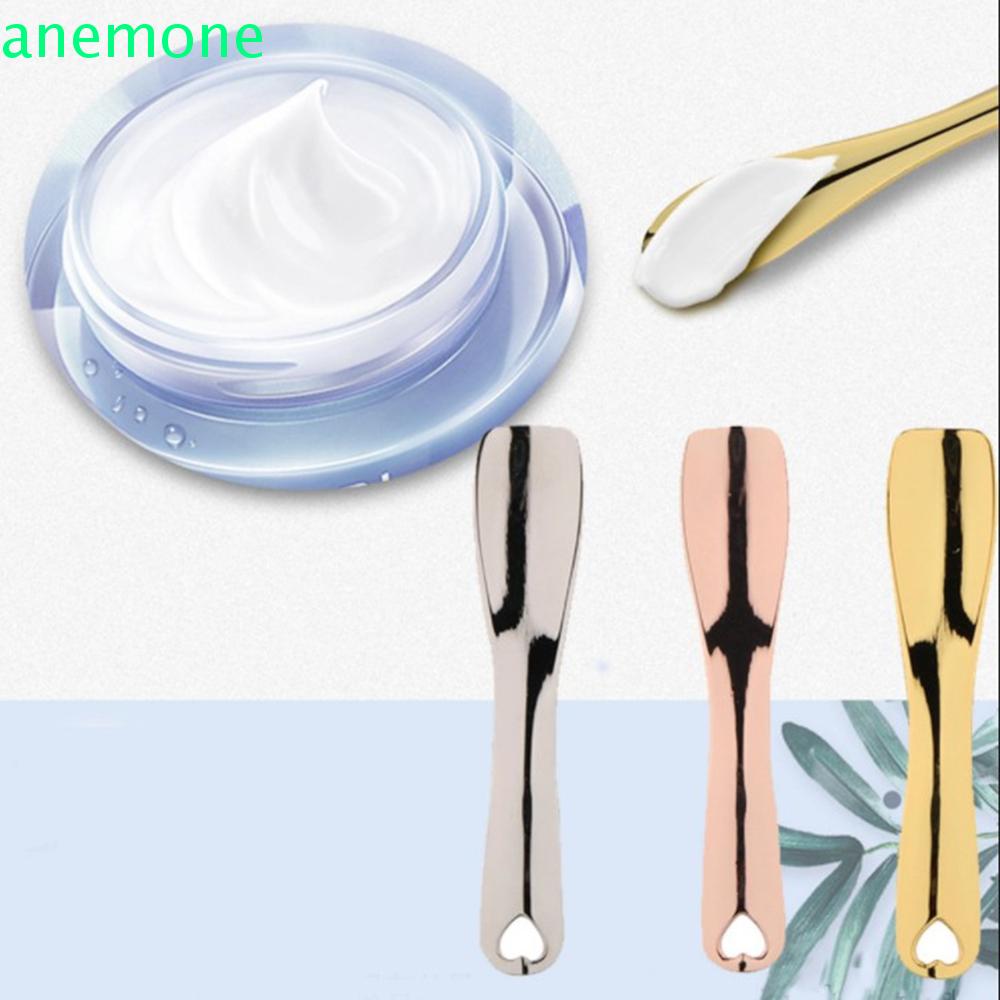 ANEMONE 1pcs Cosmetic Spoons Mini Curved Scoop Cosmetic Spatula Silver ...