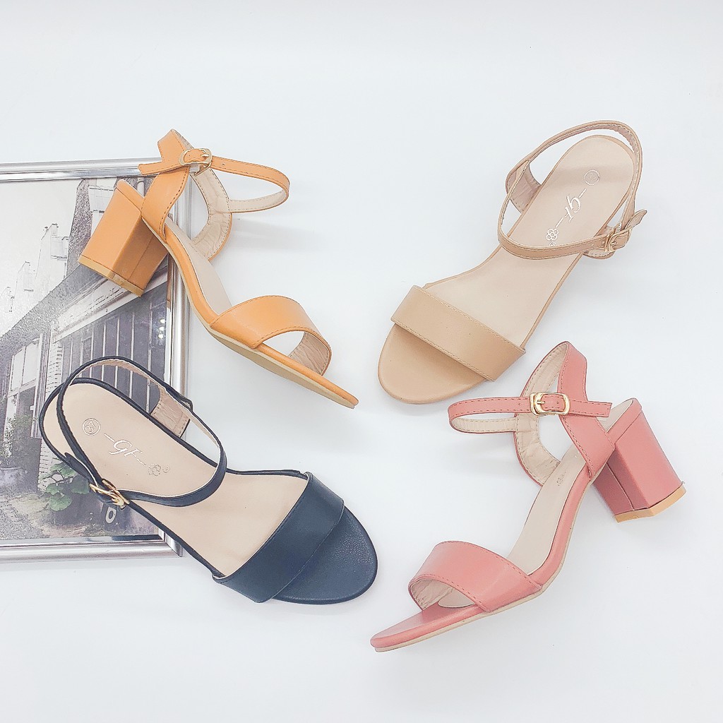 Korean Women High Heels Sandals Block-Heel | Shopee Philippines