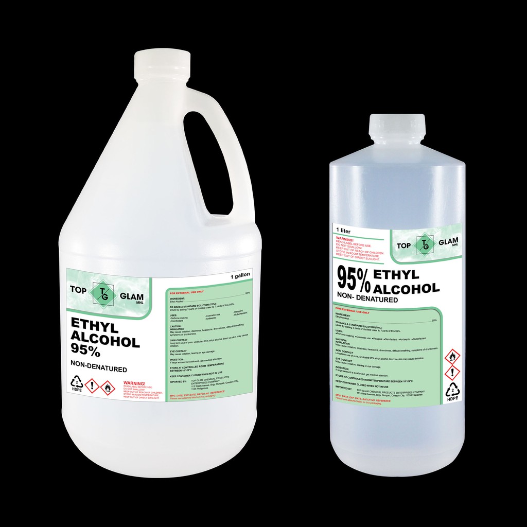 95% Ethyl Alcohol: For Industrial & Cosmetic use (1 gallon / 1 liter ...