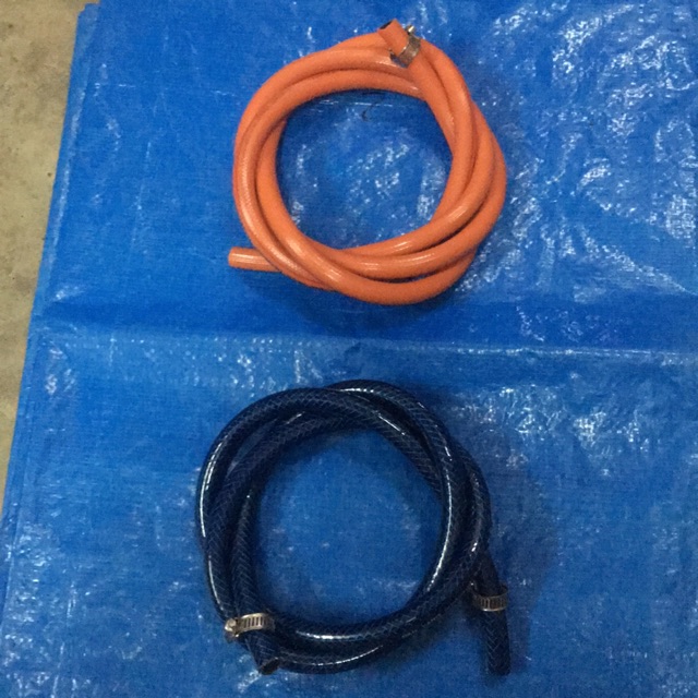 Lpg hose blue or orange with stainless clamp heavy duty | Shopee ...