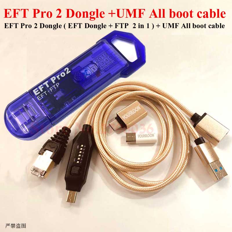 100% Original EFT Pro 2 Dongle ( EFT Dongle + FTP 2 in 1 ) +UMF ALL Boot cable set EASY ...