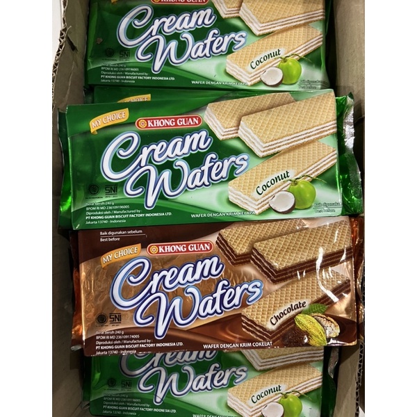 Khong Guan Cream Wafers 240gr / Serena Wafers strawberry 185gr | Shopee ...