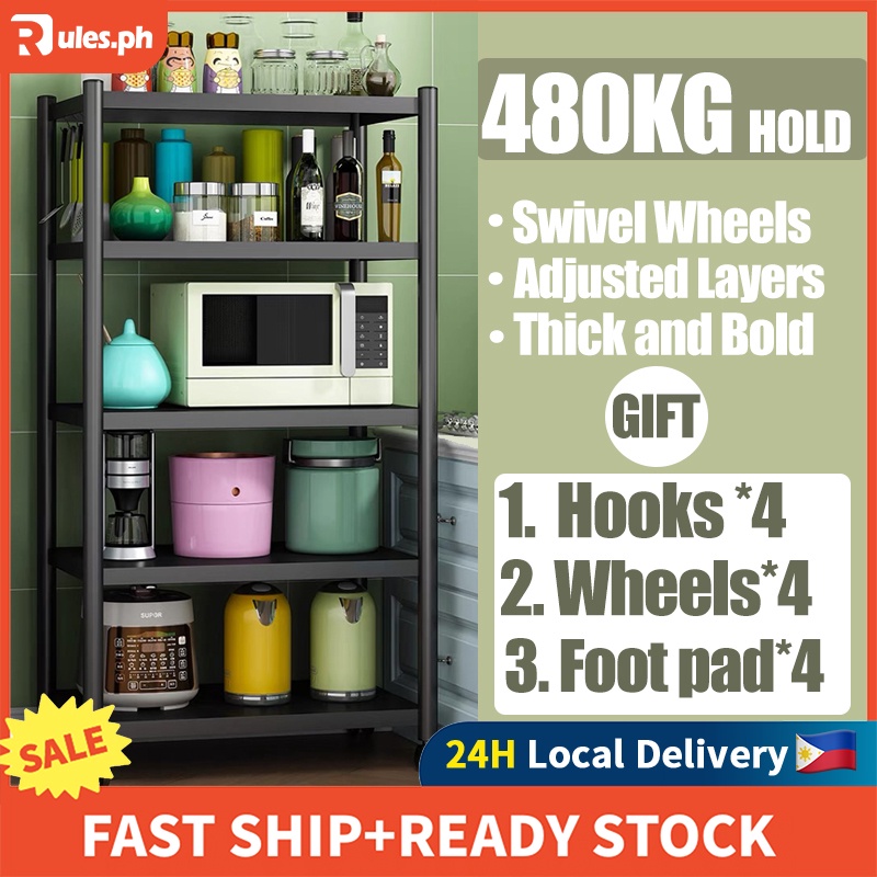 3/4/5 Tiers Movable Kitchen Organizer Rack Adjustable Storage Rack ...