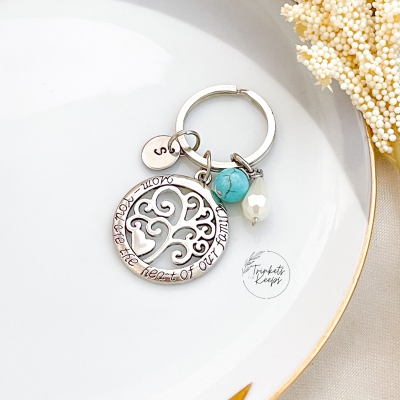 Mother Keychain • Initial Keychain • Mother’s Day Gift • Heart Keychain ...