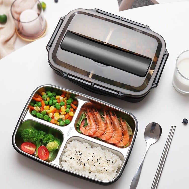 Portable 304 Stainless Steel Bento Box Lunch Box Leakproof Microwave Heating Food Container ...