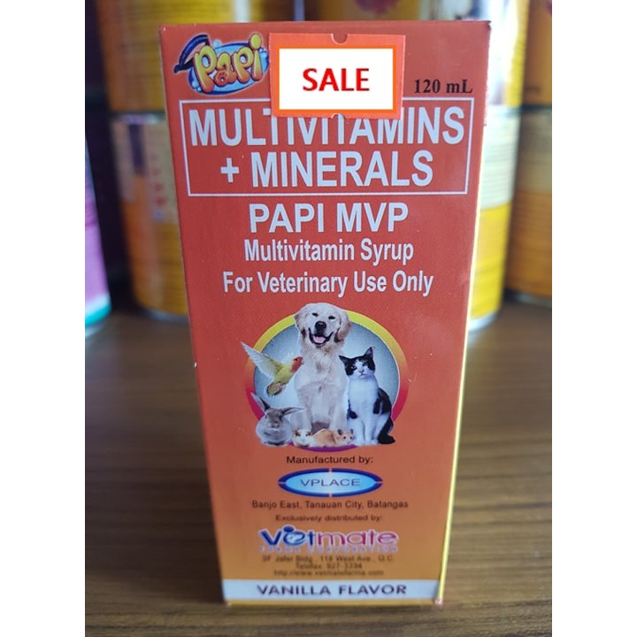 Papi MVP Multivitamins + Minerals Syrup Vanilla Flavor for Pets 120ML ...