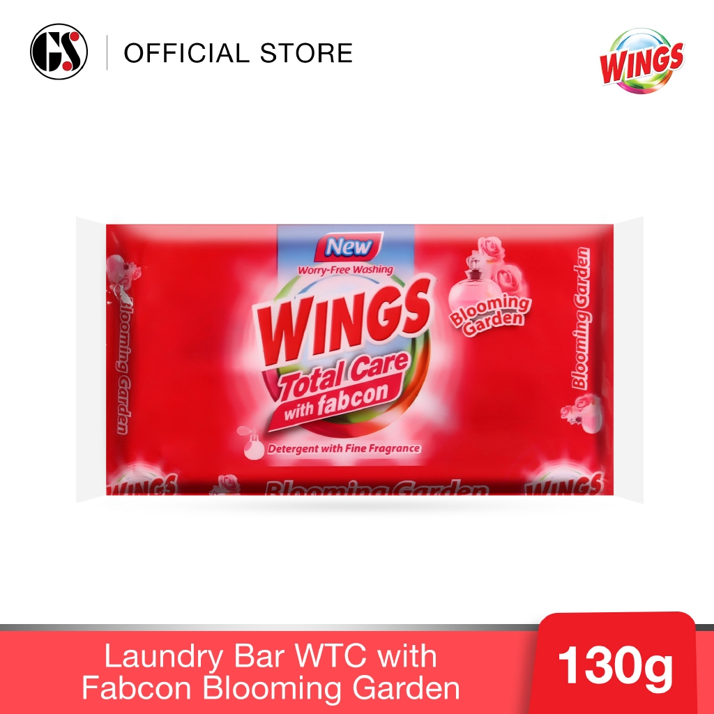 Wings Total Care with Fabcon Blooming Garden Laundry Bar Detergent 130g ...