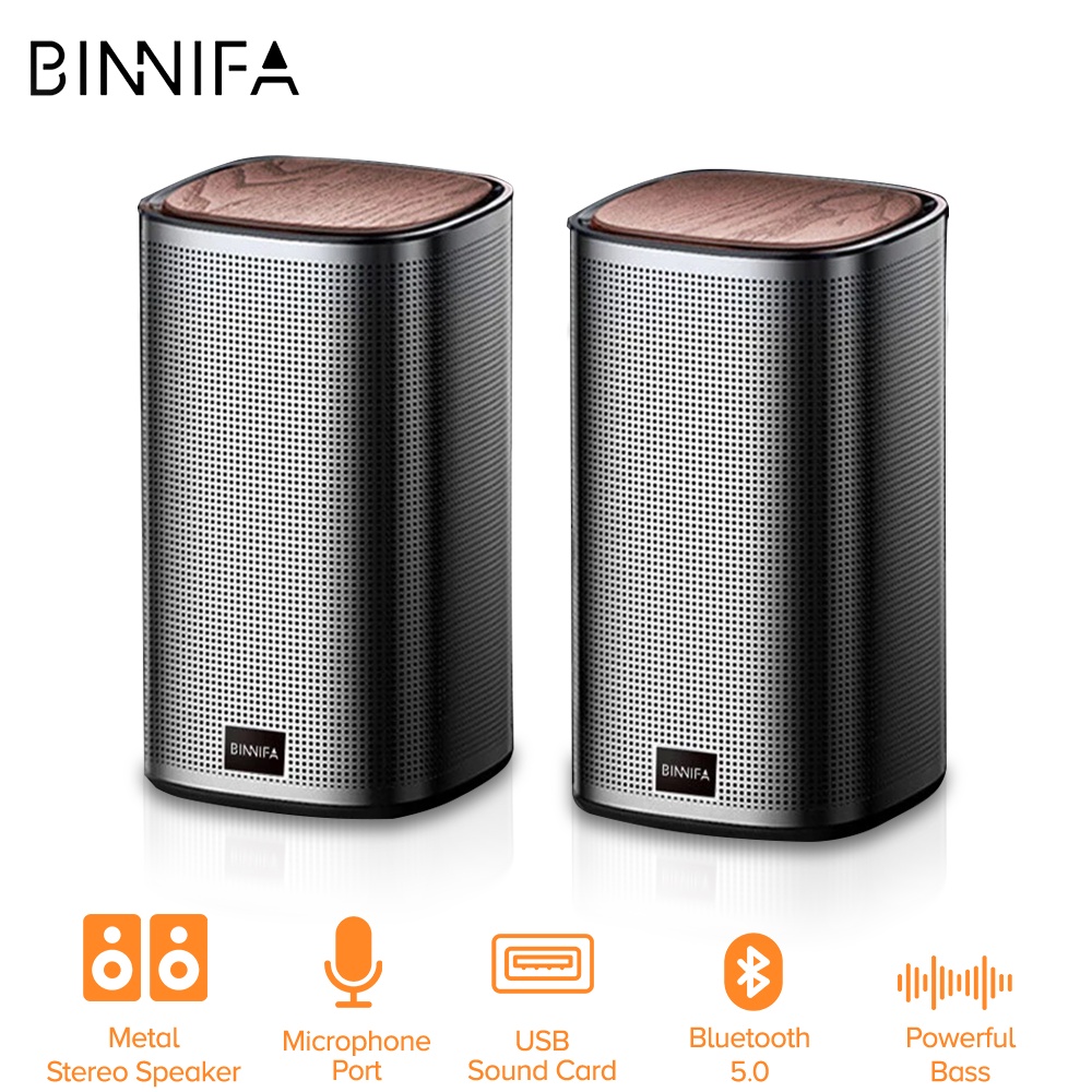 BINNIFA Desktop Computer Stereo Speaker Play 2D 2.2 Acoustic System ...