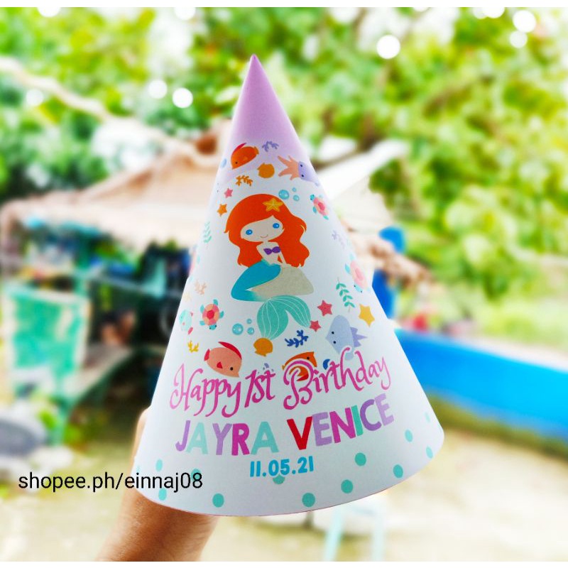 10pcs Under the Sea Mermaid Party hats - Personalized Party Hats ...