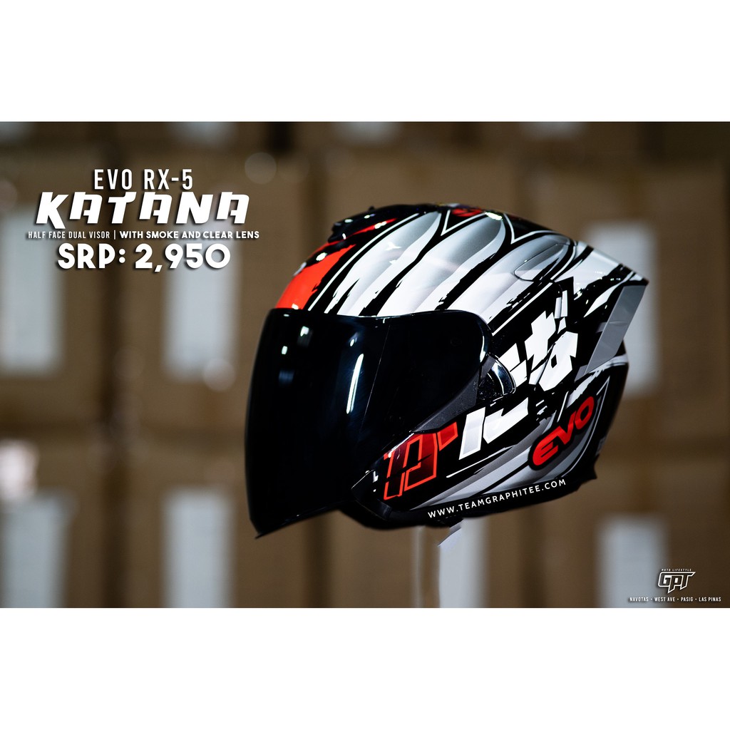EVO RX5 Katana Half Face Dual VIsor Helmet | Shopee Philippines