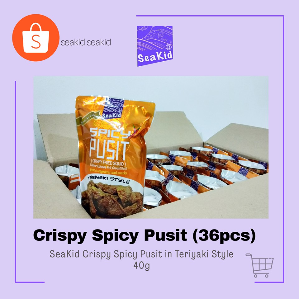 Seakid Crispy Pusit (Squid) Spicy -SET OF 36- | Shopee Philippines