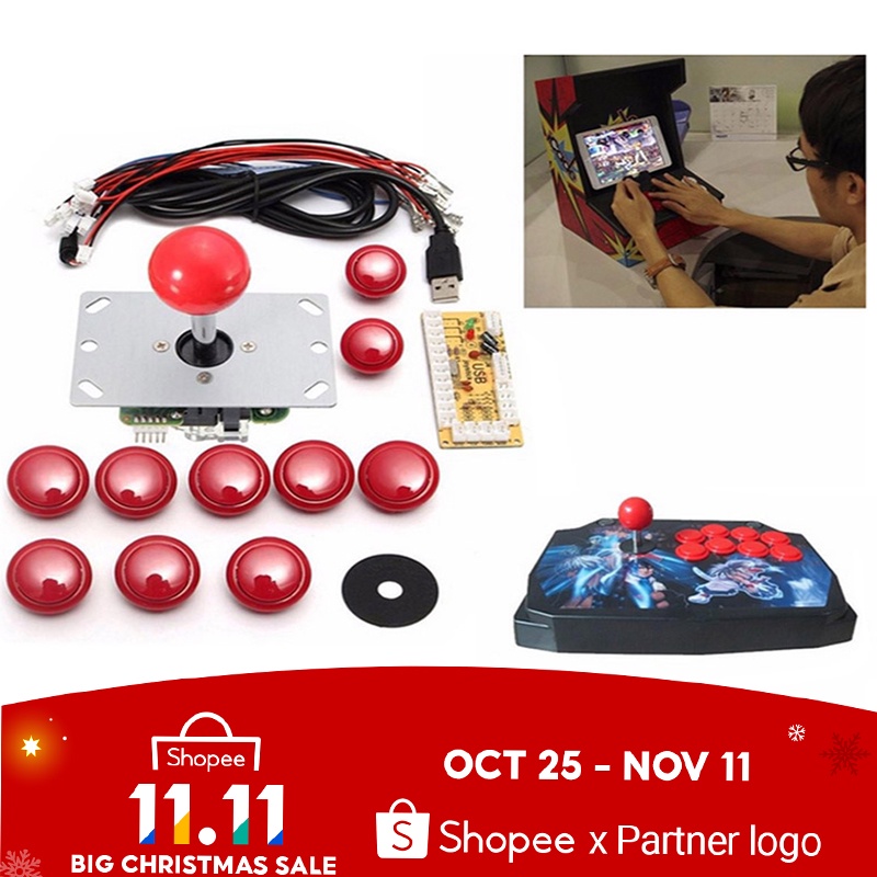 Game DIY Arcade Joystick With Buttons + Joysticks +USB Encoder Kit ...