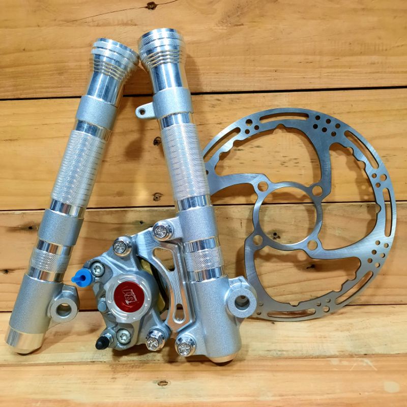 Lighten Front shock Outer tube + 8.1 caliper + Disc w/ bracket - Honda Click 125i /150i , Honda ...