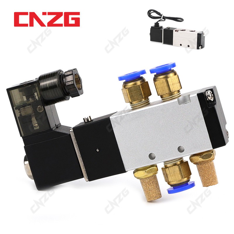 4V110-06 Air solenoid pneumatic Valve 5 Way Port 2 Position Gas Pneumatic 12V 24V 220V Coil Volt ...