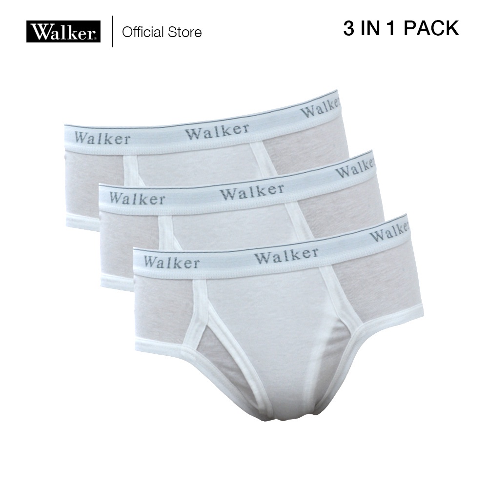 Walker Classic Cotton Comfort White Brief (3 in 1 Pack) | Shopee ...