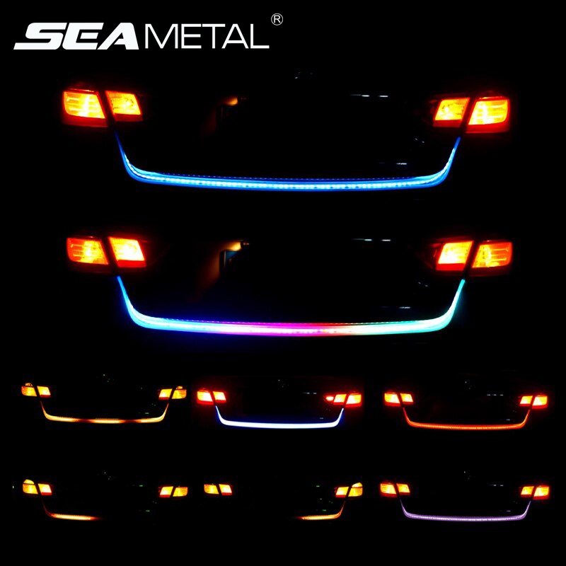 SEAMETAL 150CM LED Car Trunk Light Bar RGB Streamer Turn Signal Driving ...