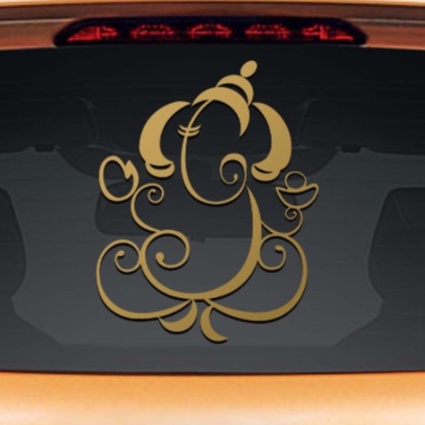 Shining Ganesha Car Sticker/ Vinayagar car window sticker | Shopee ...