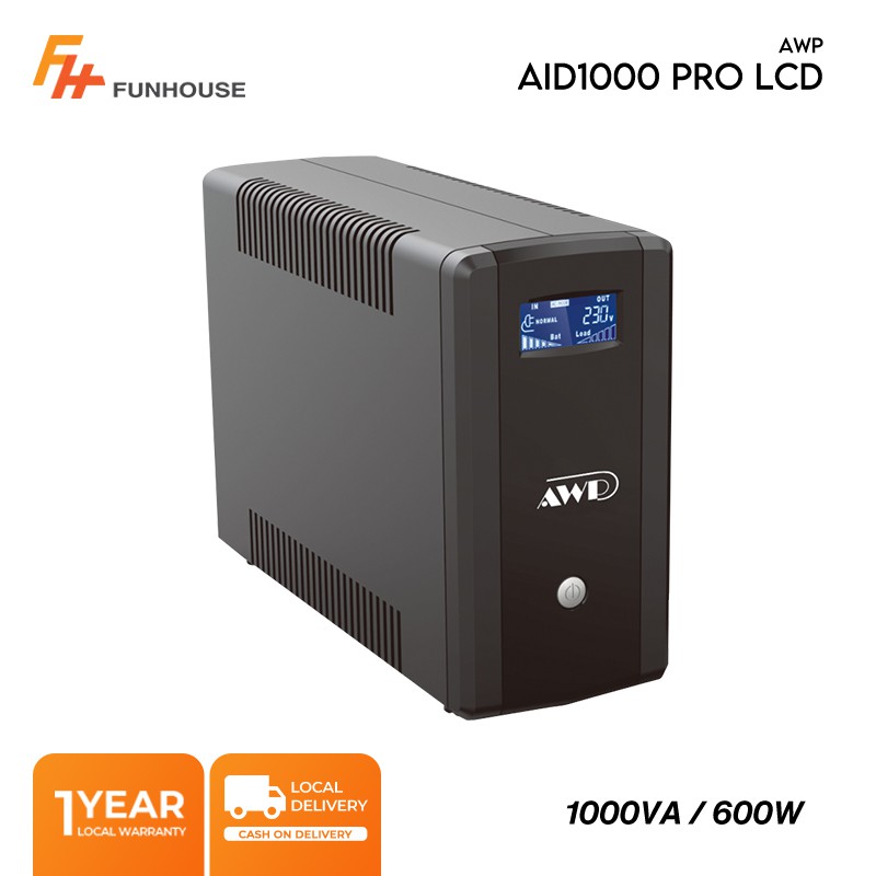 AWP AID1000 Pro Aide Pro LCD 600W-1000VA UPS with AVR Uninterruptible ... AWP AID1000 Pro Aide Pro LCD 600W-1000VA UPS with AVR Uninterruptible ...