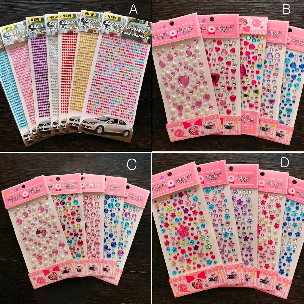 INS Acrylic Sticker Simulated Diamond Colourful Handbook Decorative ...