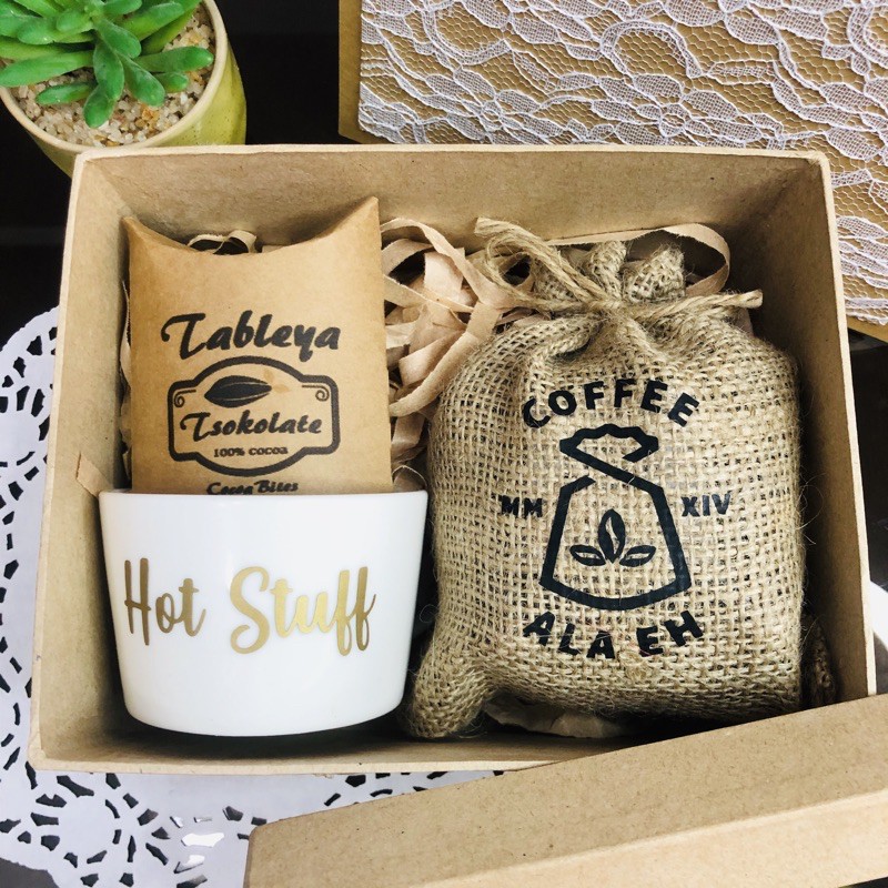 V4 Tableya, cup and coffee gift set / barako box | Shopee Philippines