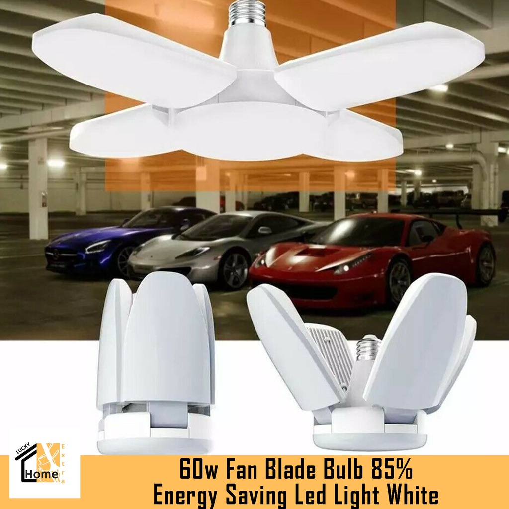 Lucky 60w Fan Blade Bulb 85% Energy Saving Led Light White | Shopee ...