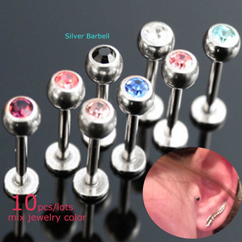 Flexible Bioplast Push Pin Labret Studs In Multiple Colours